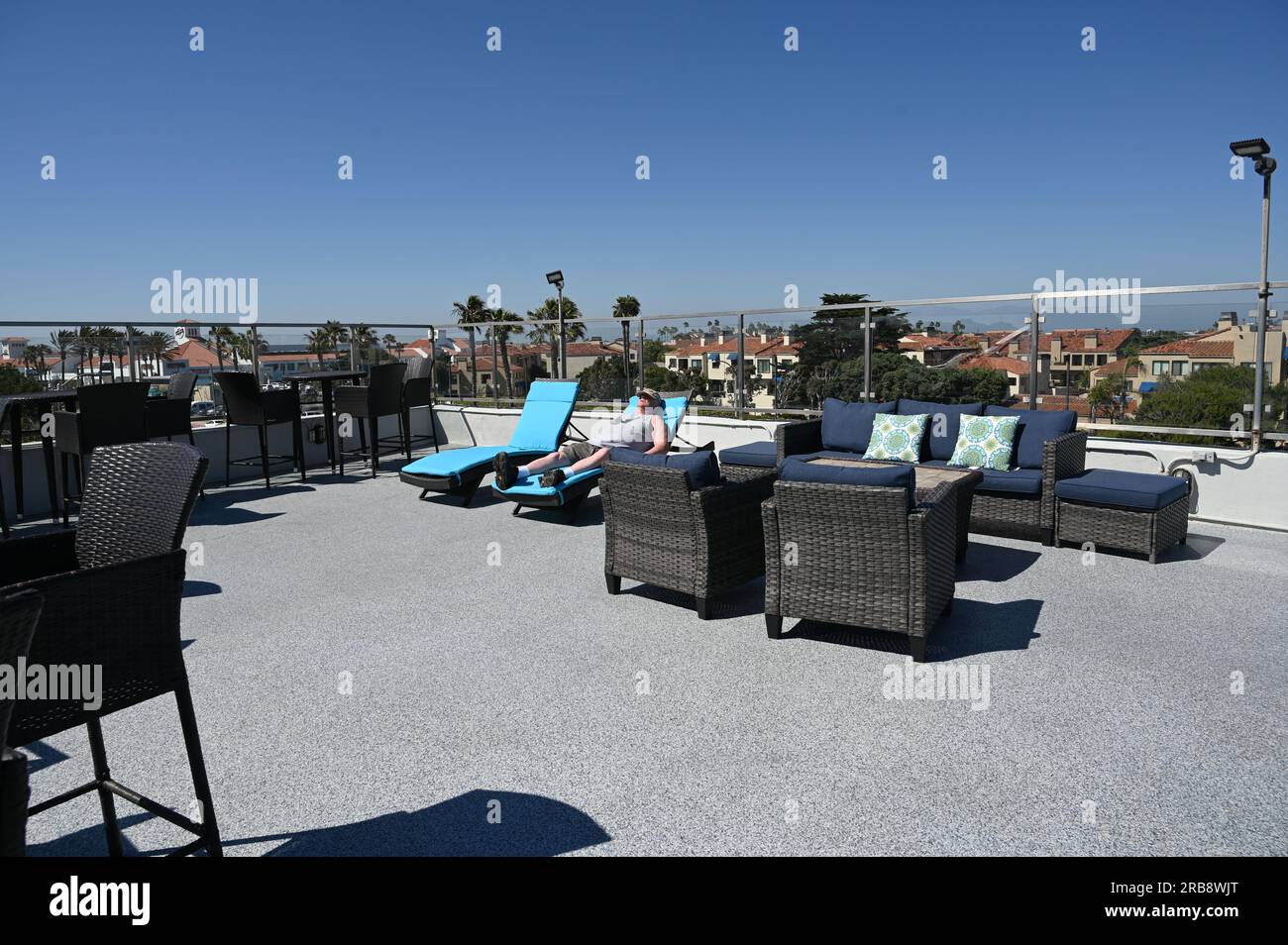 Roof Terrace at Sunset Beach Los Angeles Stock Photo - Alamy