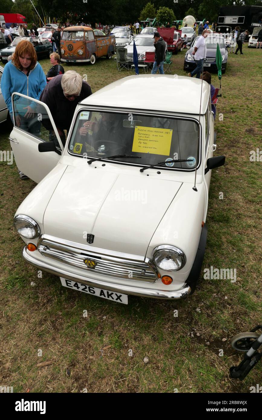 White 1987 Austin Mini Mayfair on display at Markeaton Car Show, Derby ...