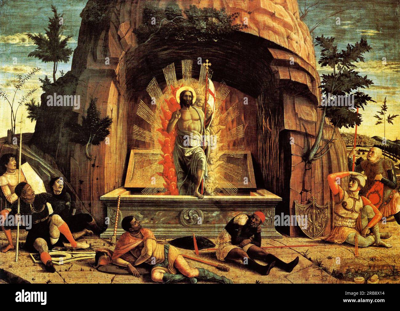 The Resurrection, right hand predella panel from the Altarpiece of St. Zeno of Verona 1459 by ...