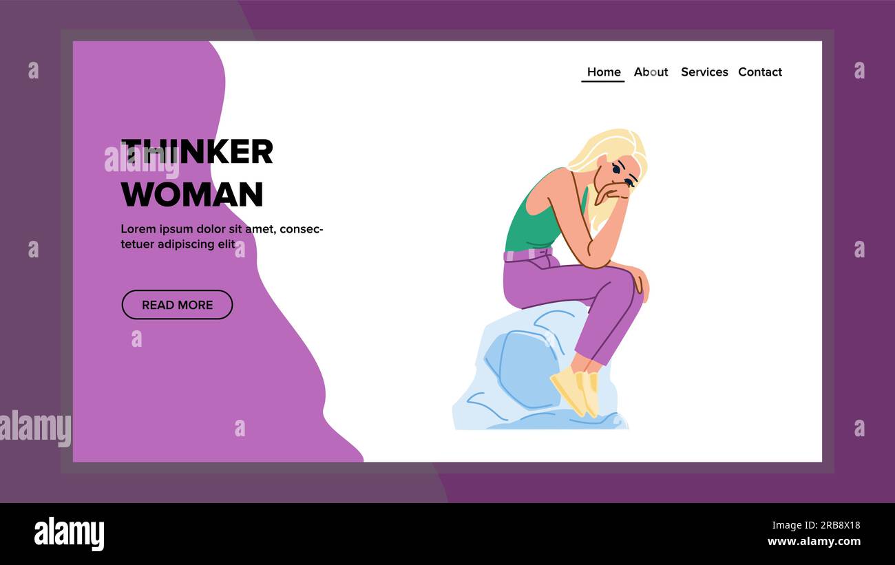 think thinker woman vector Stock Vector Image & Art - Alamy