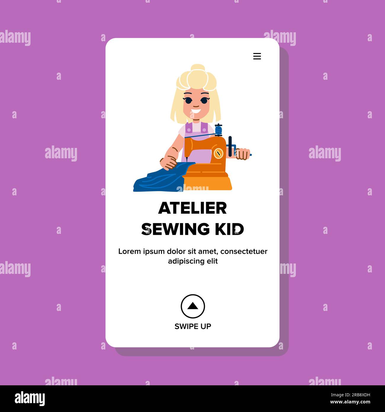 embroidery atelier sewing kid vector Stock Vector Image & Art - Alamy