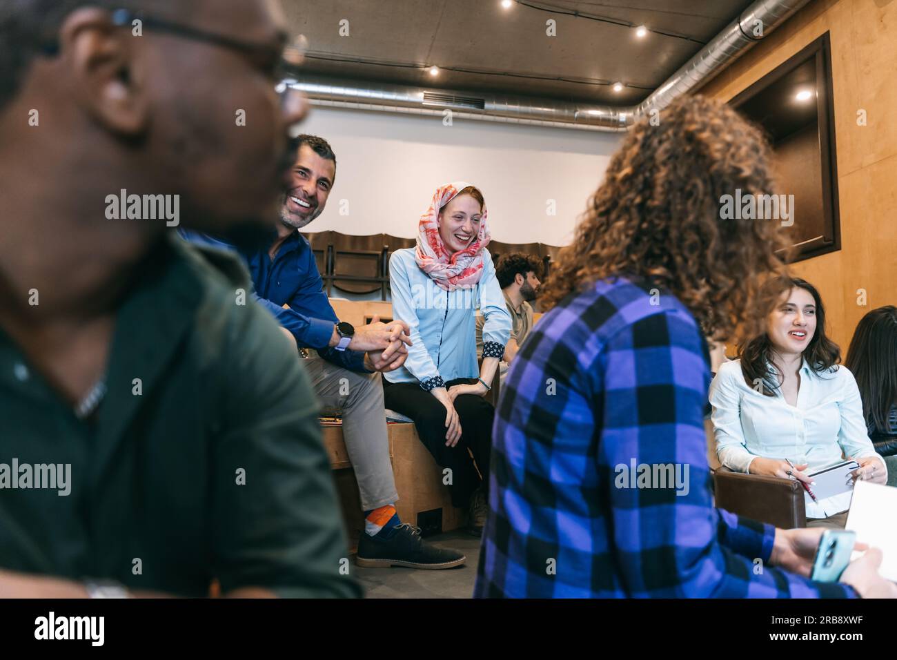Diverse group of business people working in a good atmosphere ...