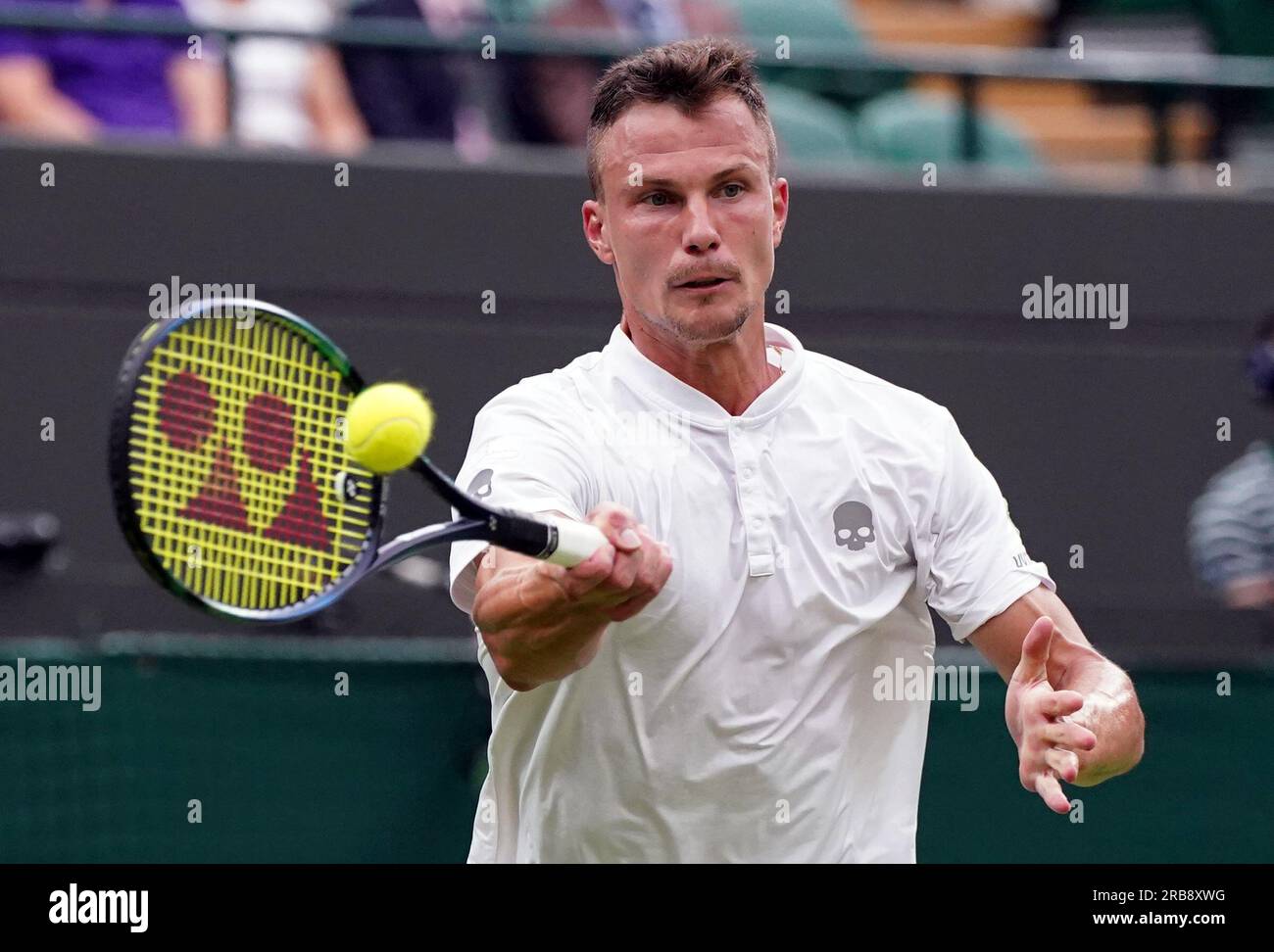 Marton Fucsovics in action against Daniil Medvedev (not pictured) on ...