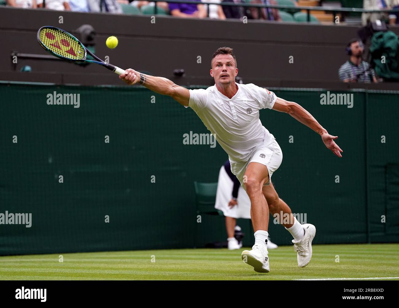 Marton Fucsovics in action against Daniil Medvedev (not pictured) on ...
