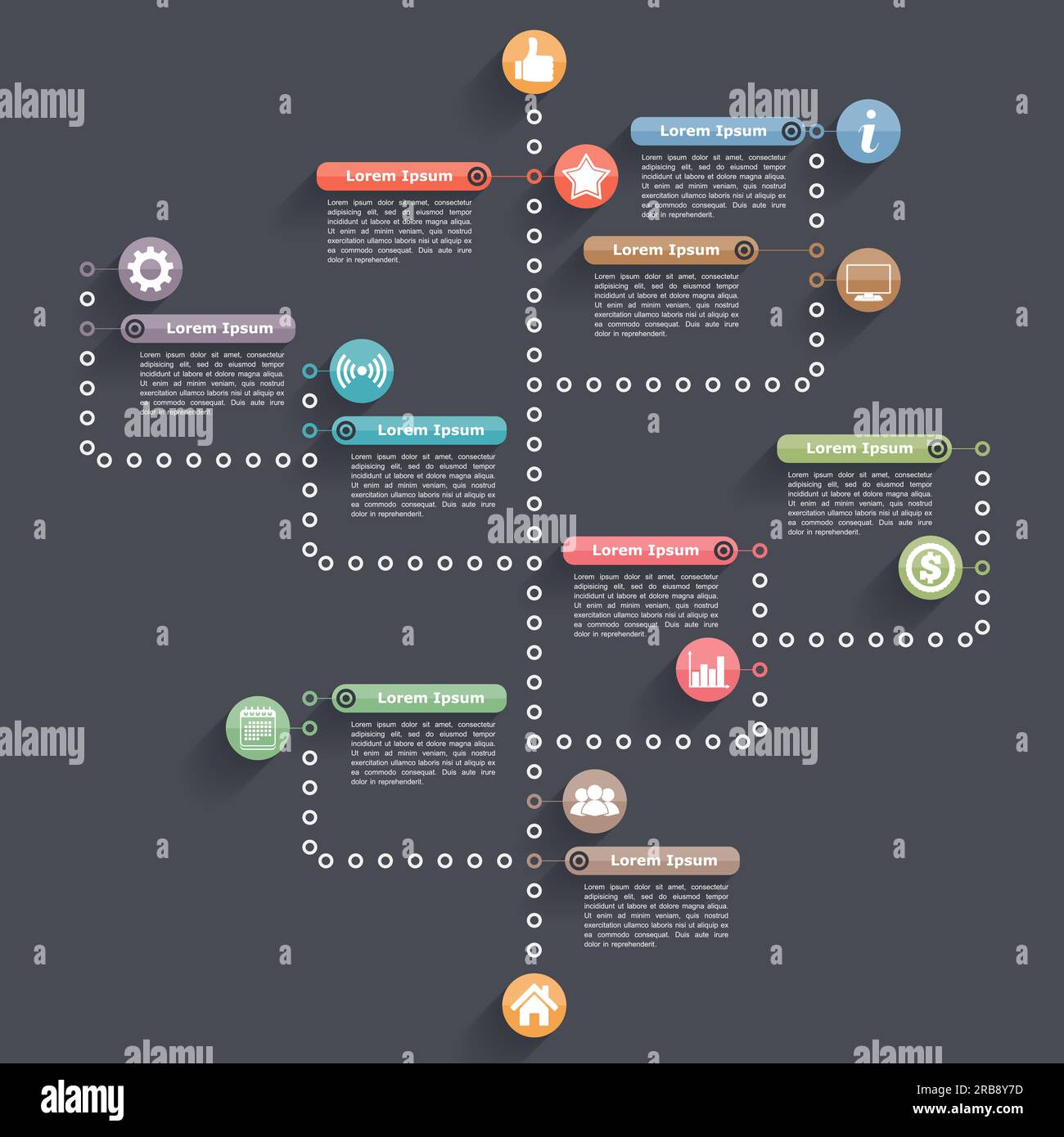 Tree diagram template on dark background, vector eps10 illustration ...