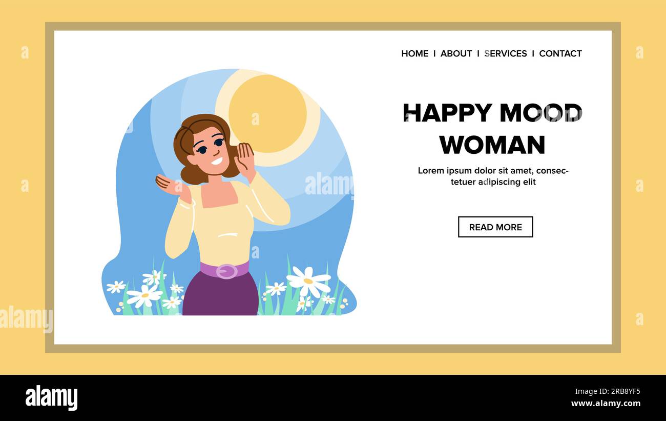 young happy mood woman vector Stock Vector Image & Art - Alamy