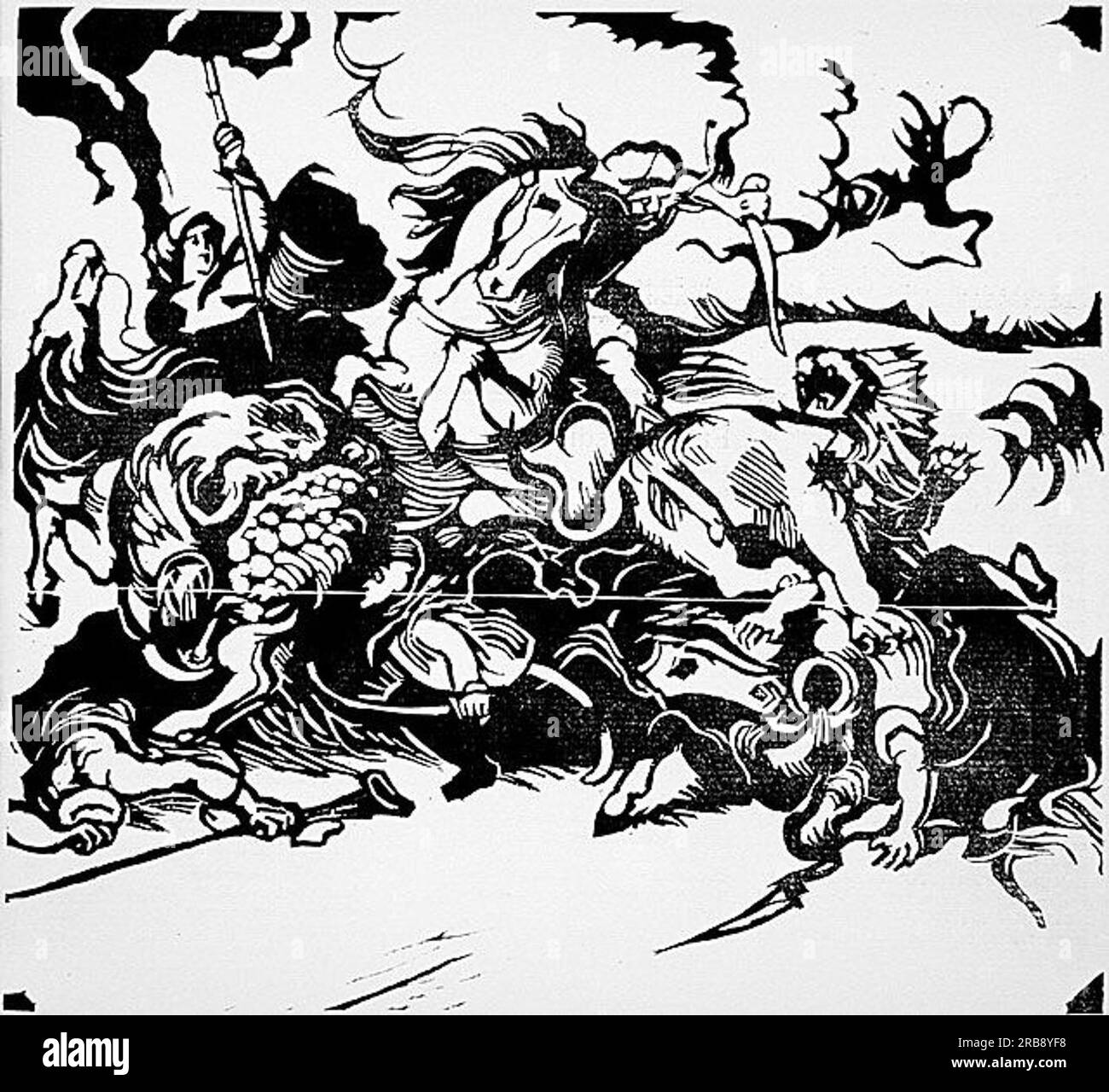 Lion Hunt (after Delacroix) 1913 by Franz Marc Stock Photo - Alamy