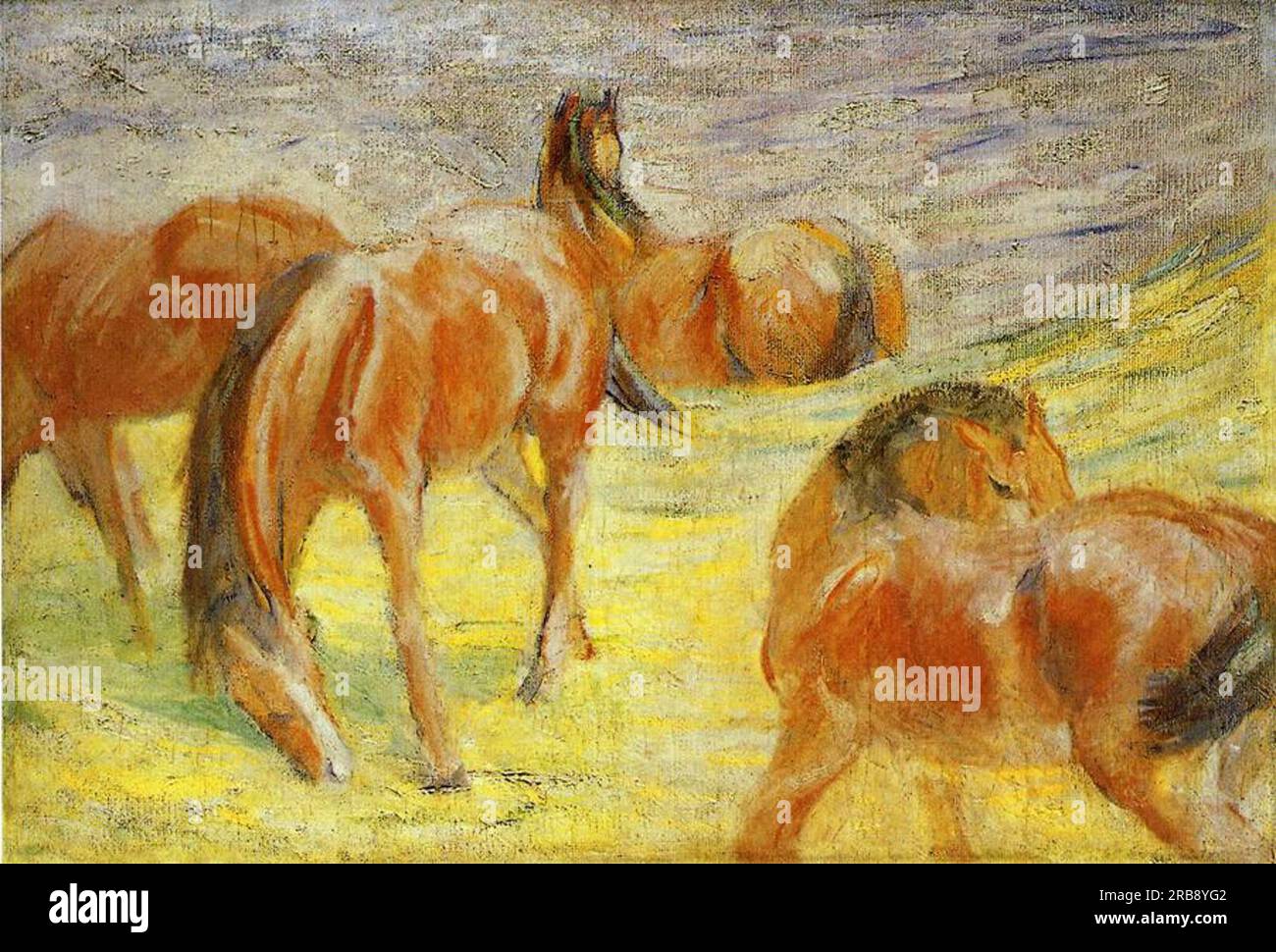 Grazing Horses 1910 by Franz Marc Stock Photo - Alamy