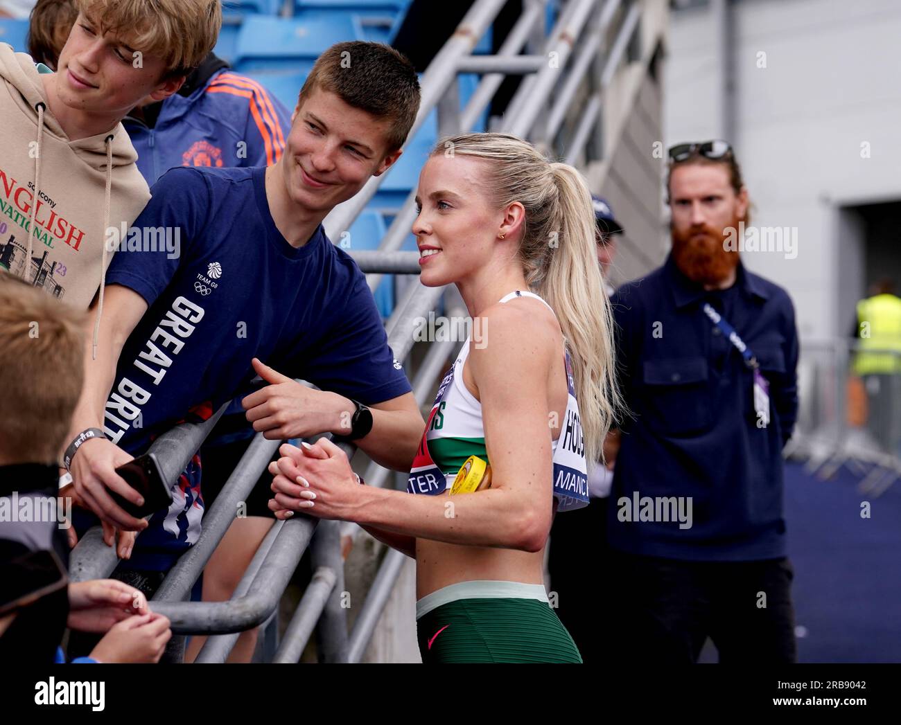 Keely Hodgkinson before her Women's 800m heat during day one of the UK ...