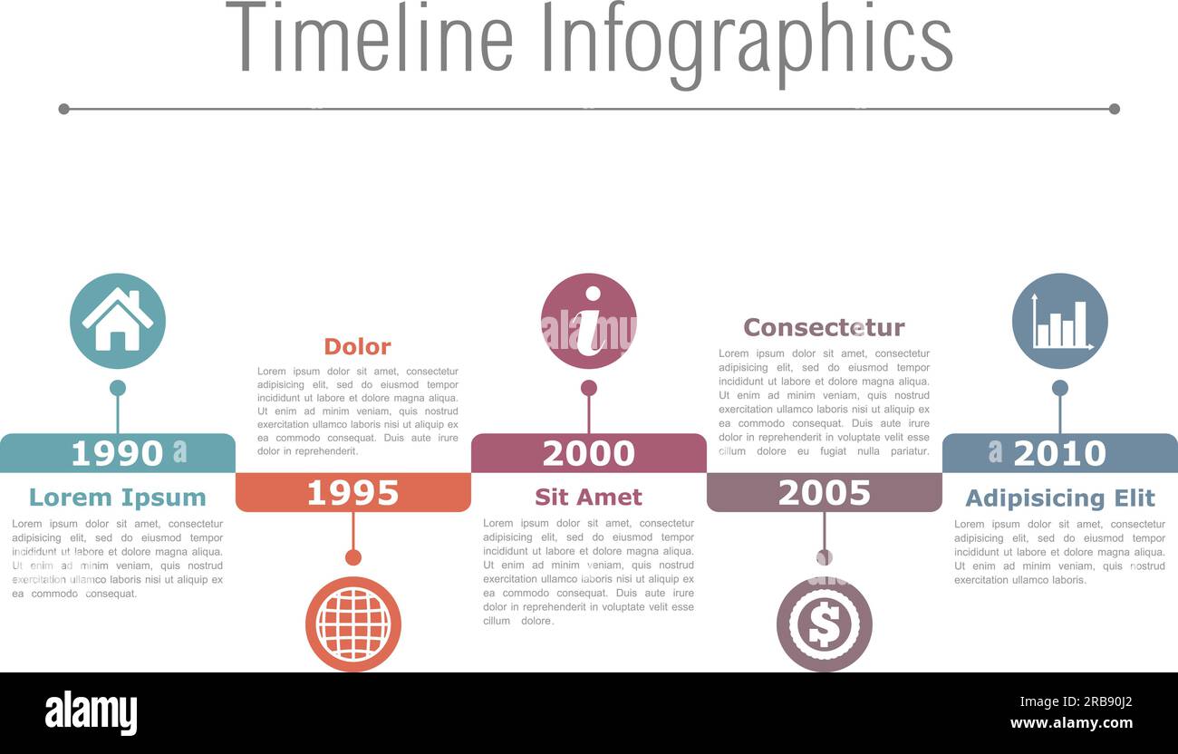 Horizontal timeline infographics design template, vector eps10 ...