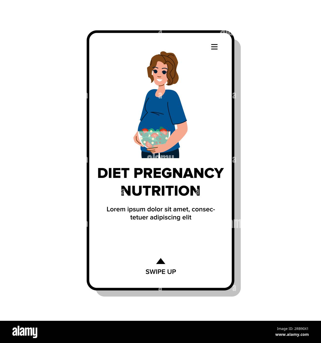 Woman Diet Pregnancy Nutrition Vector Stock Vector Image And Art Alamy