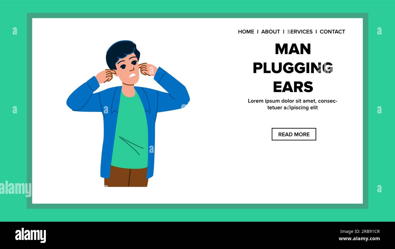 plug man plugging ears vector Stock Vector Image & Art - Alamy