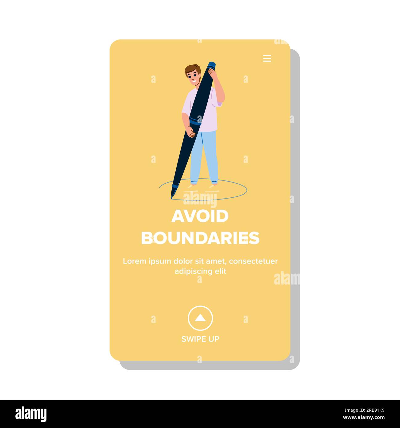 person avoid boundaries vector Stock Vector Image & Art - Alamy