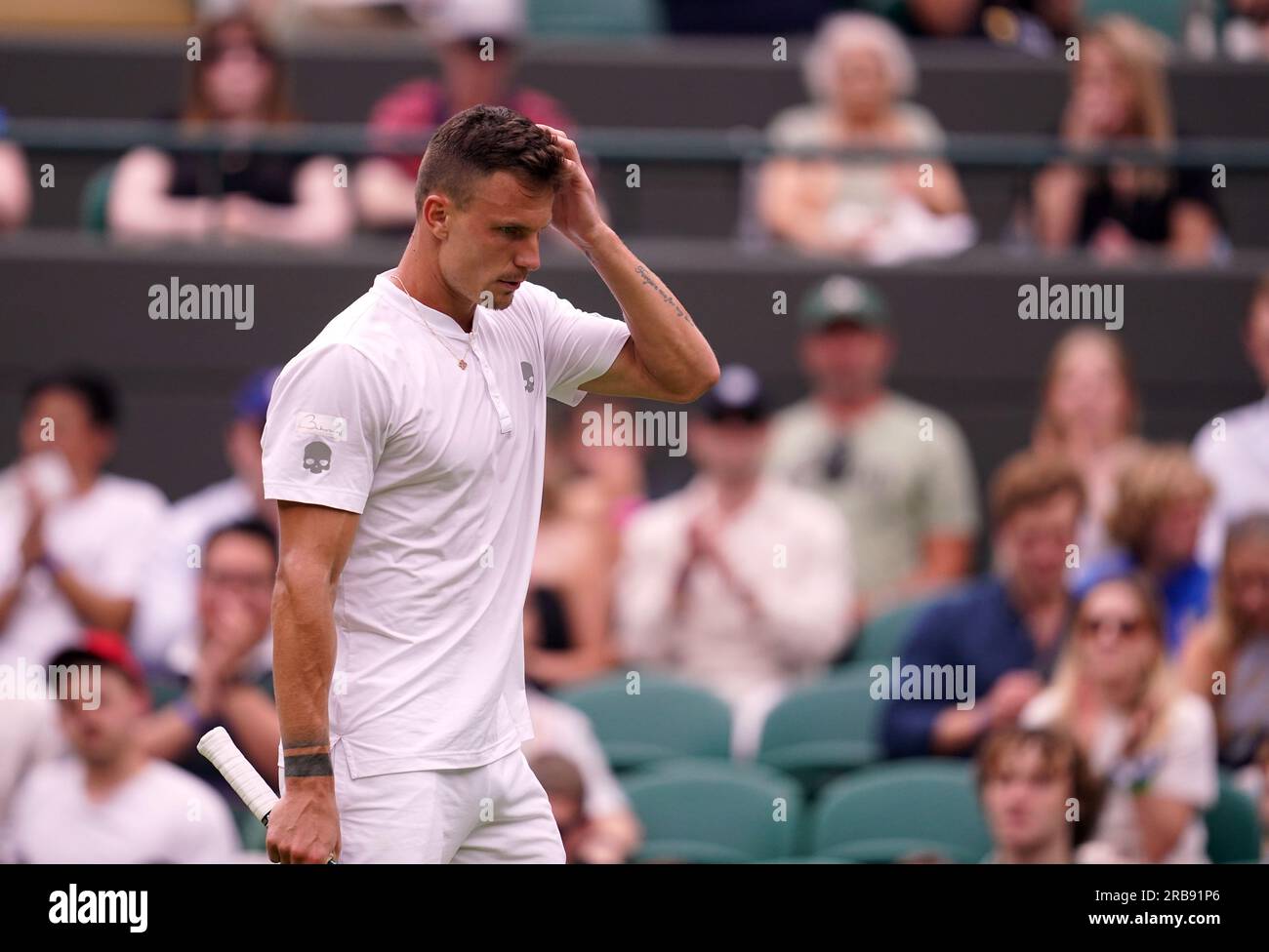 Marton Fucsovics reacts during his match against Daniil Medvedev (not ...