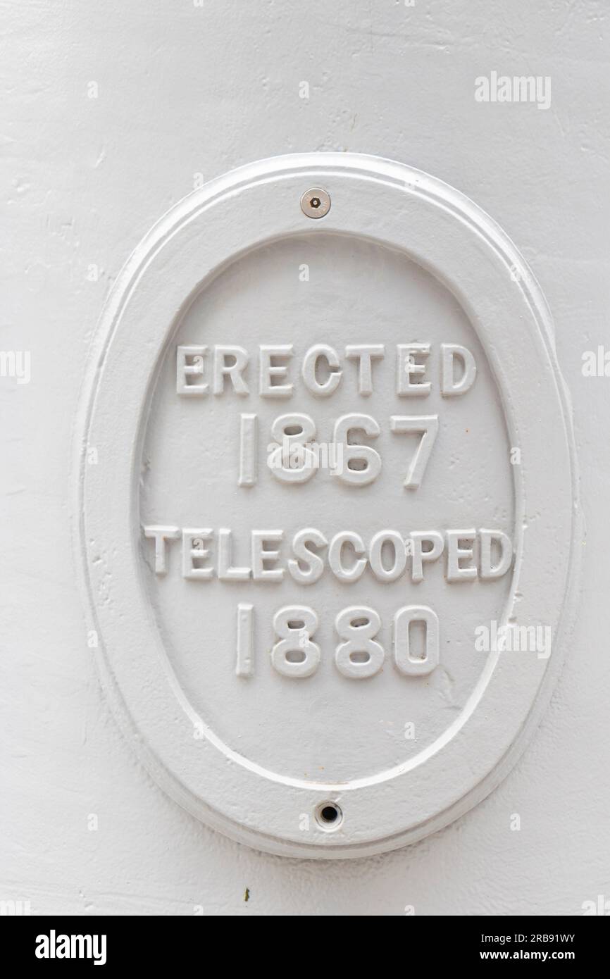 plaque on cast iron stanchion pillar erected date 1867 gasholders ...