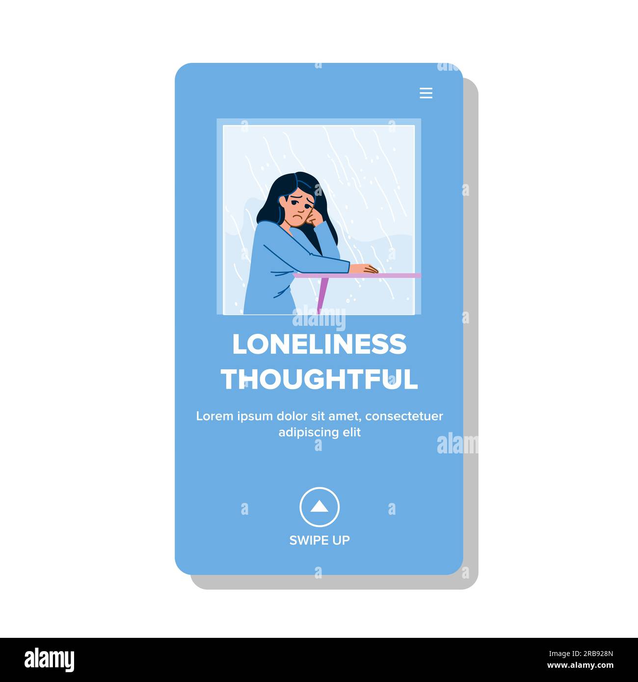sad lonelies thoughtful vector Stock Vector Image & Art - Alamy