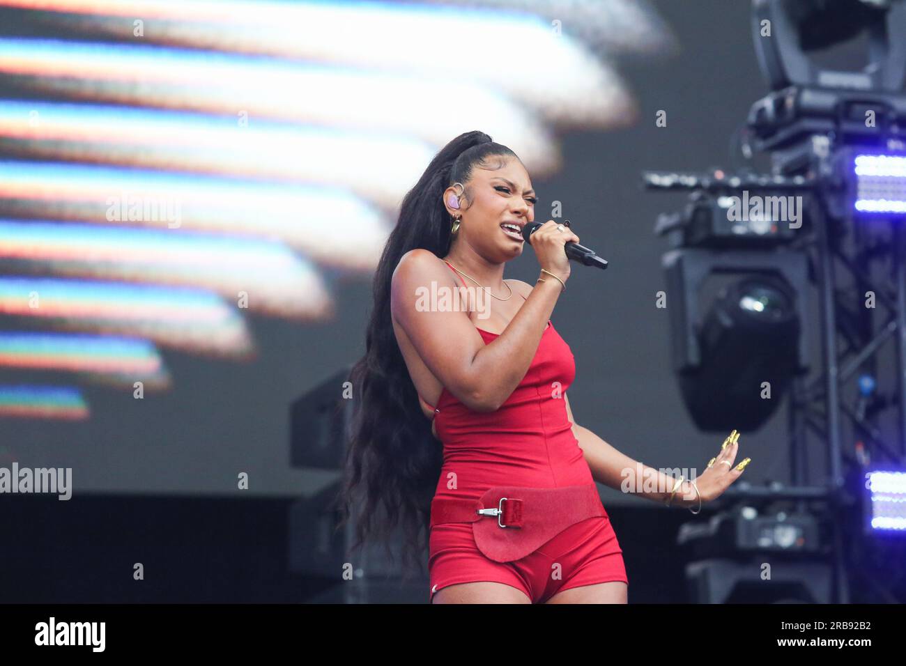 London, UK. July 8, 2023. Jorja Douglas of FLO performs at the Wireless ...