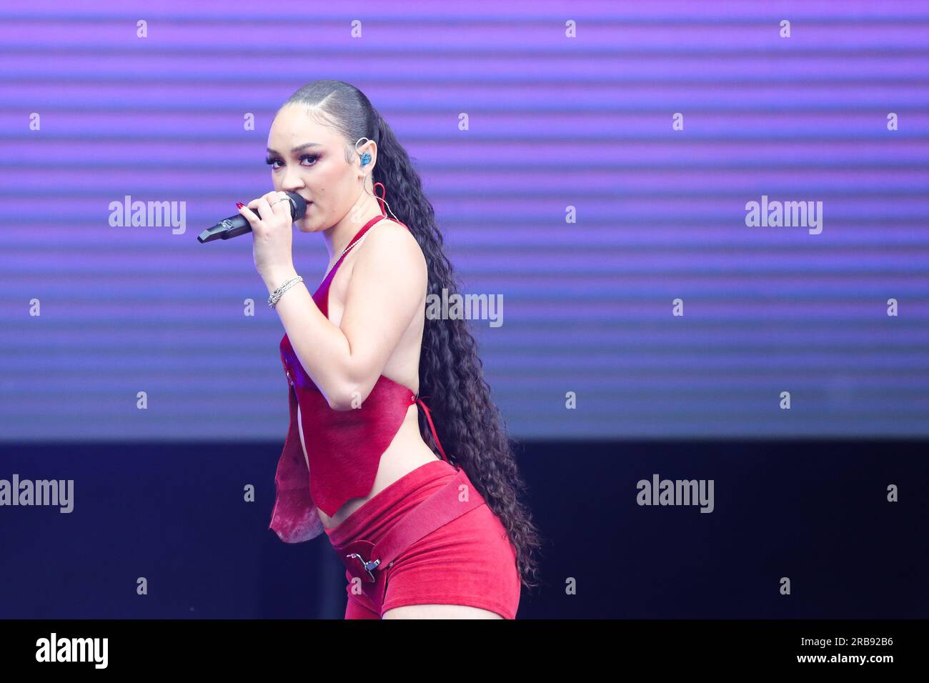 London, UK. July 8, 2023. Stella Quaresma of FLO performs at the ...