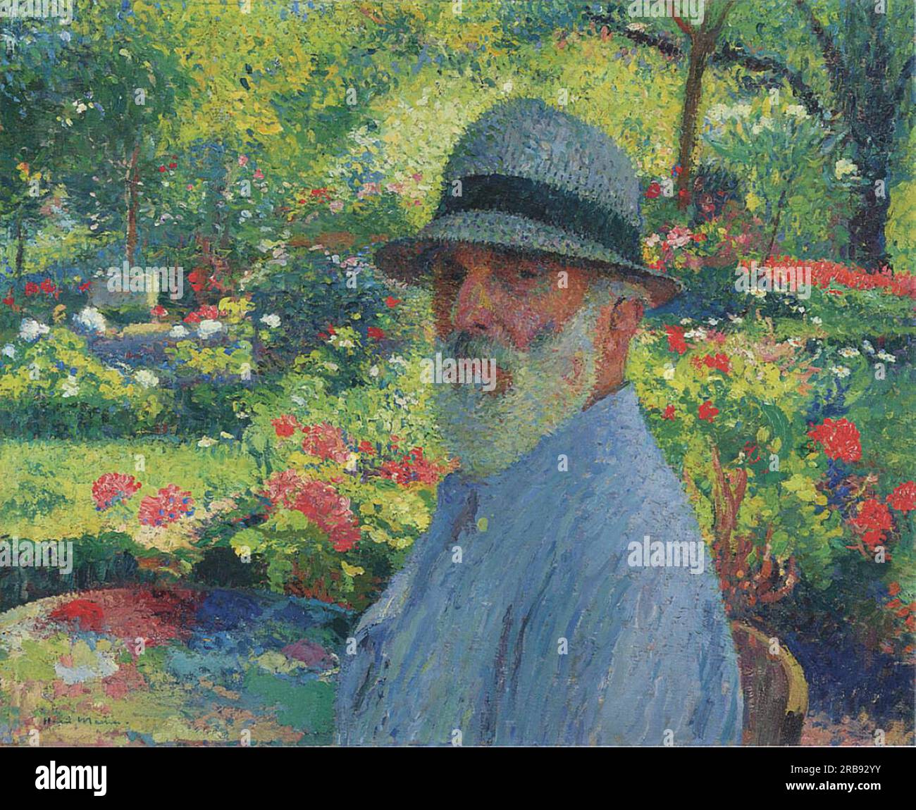 Self Portrait in the Garden by Henri Martin Stock Photo - Alamy