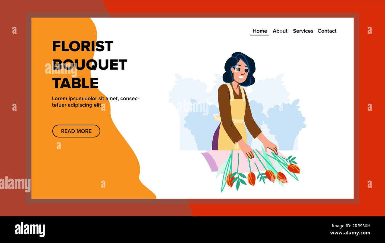 beautiful florist bouquet table vector Stock Vector Image & Art - Alamy