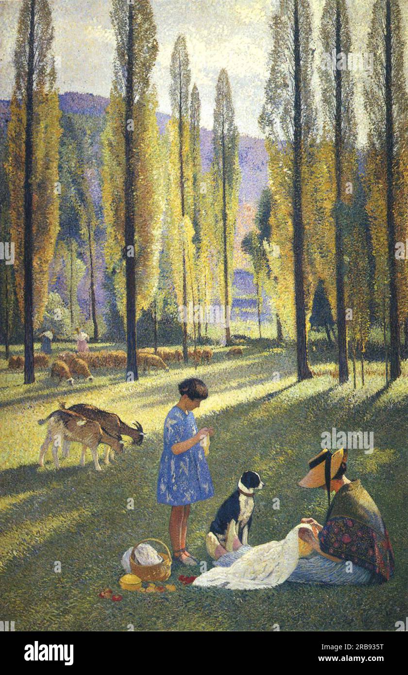 The Poplars by Henri Martin Stock Photo - Alamy