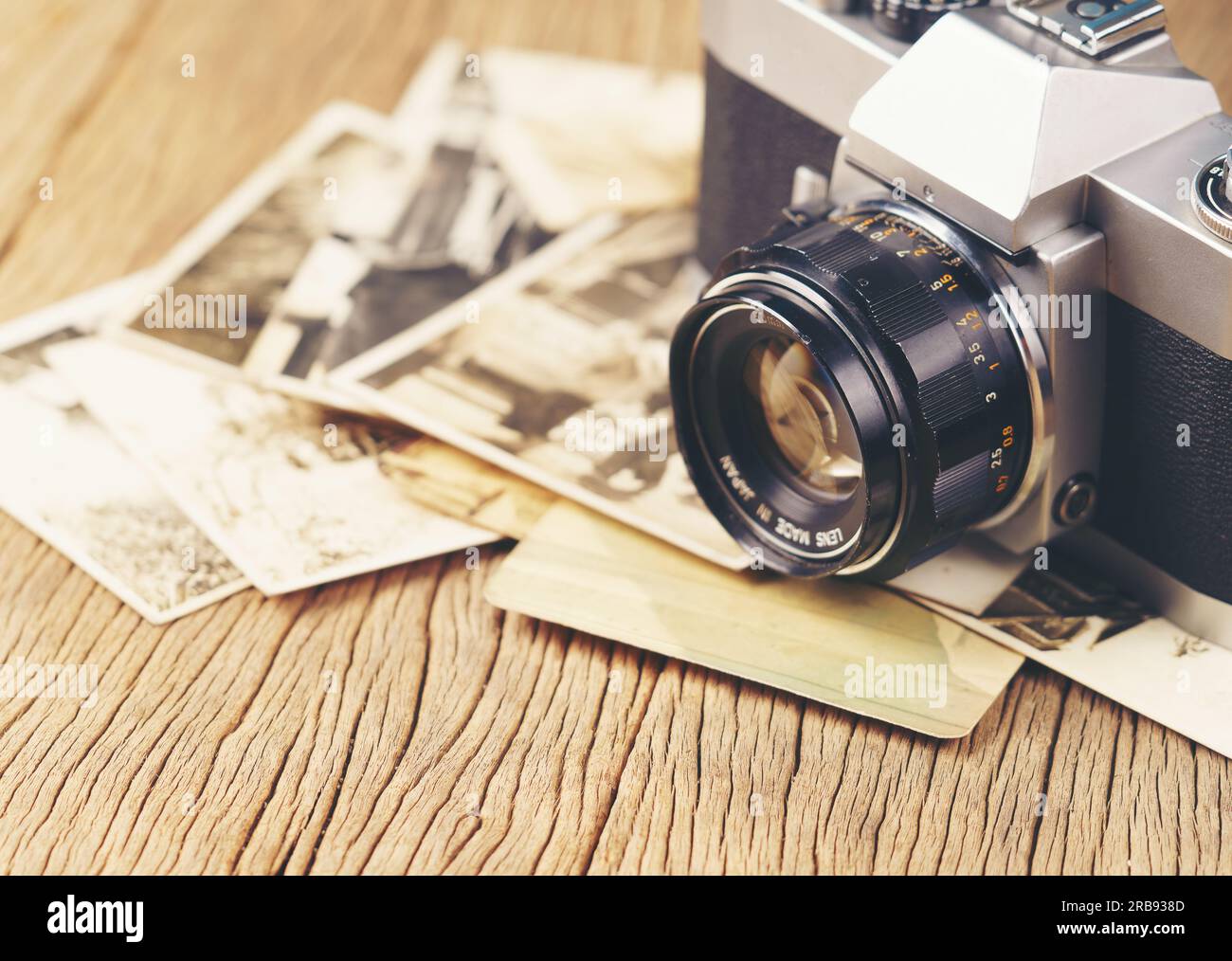 vintage camera on the background of old photos Stock Photo - Alamy