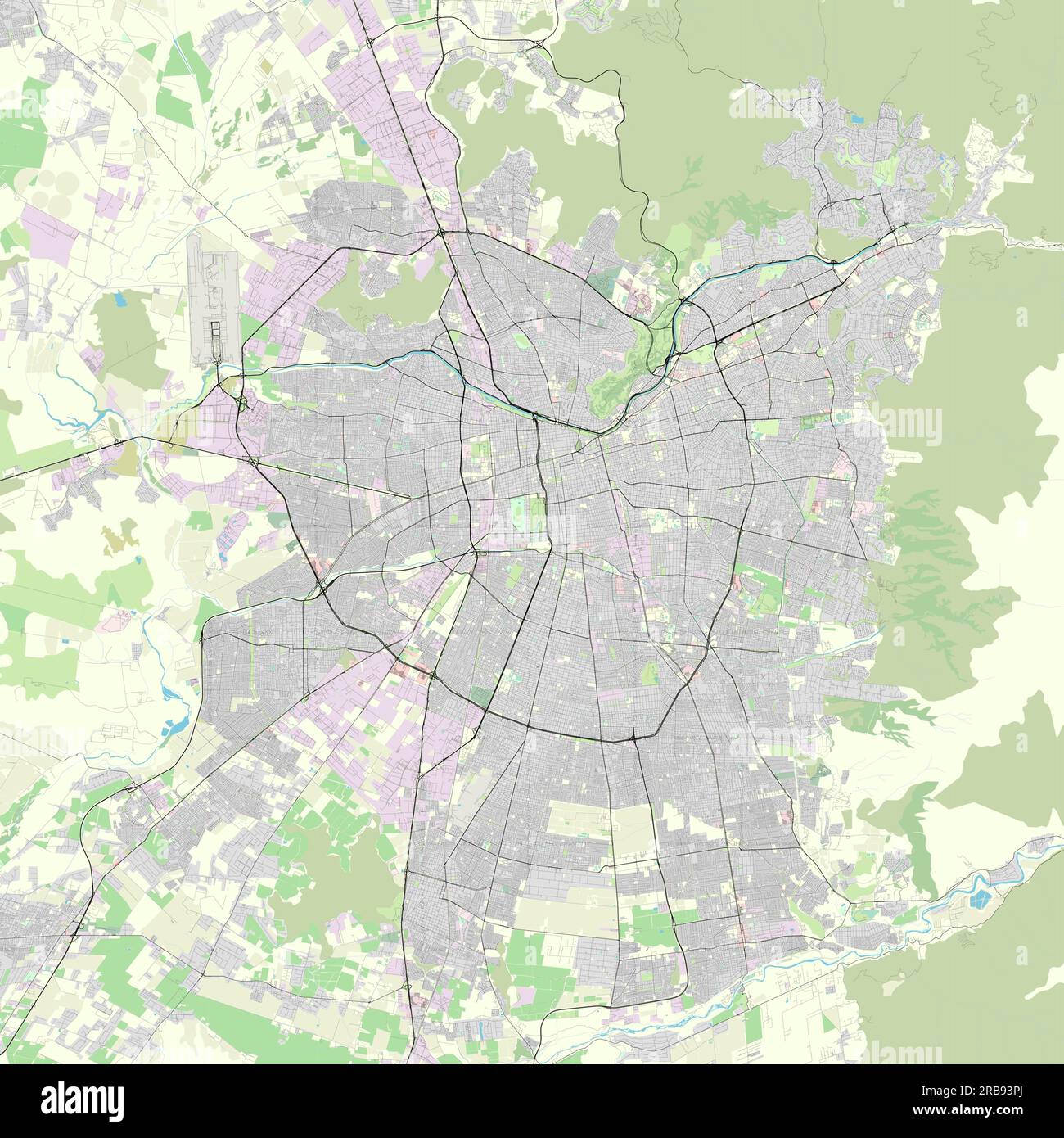Vector Map of Santiago, Santiago Metropolitan Region, Chile, data from ...