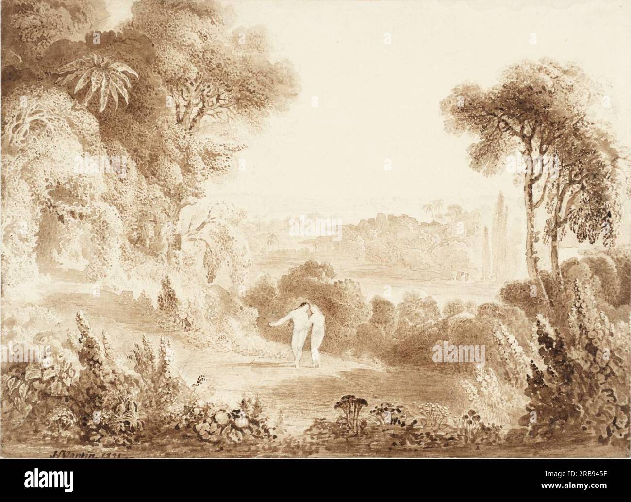 The Garden of Eden 1821 by John Martin Stock Photo - Alamy