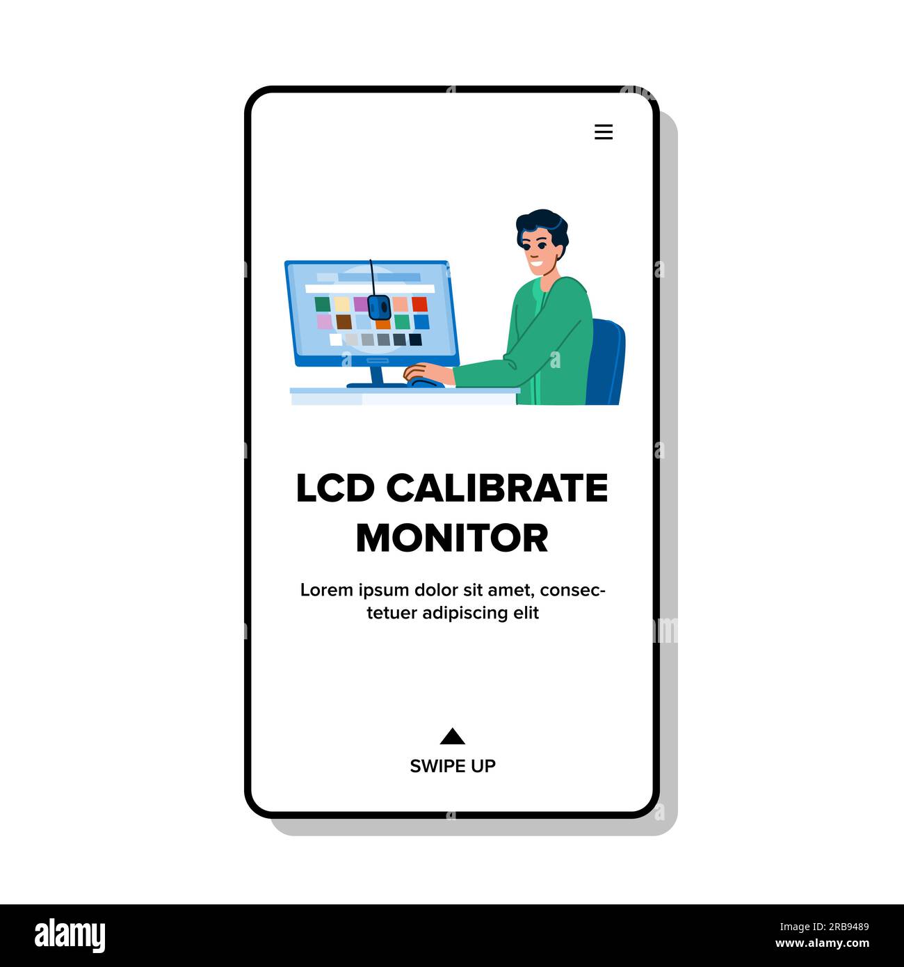 Test Lcd Calibrate Monitor Vector Stock Vector Image And Art Alamy