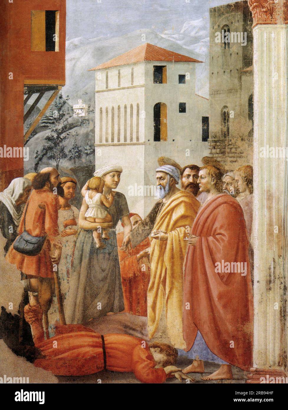 Distribution of Alms and Death of Ananias 1425 by Masaccio Stock Photo ...