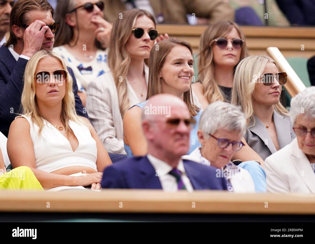 Beth Mead, Vivianne Miedema and Leah Williamson in the royal box on day ...