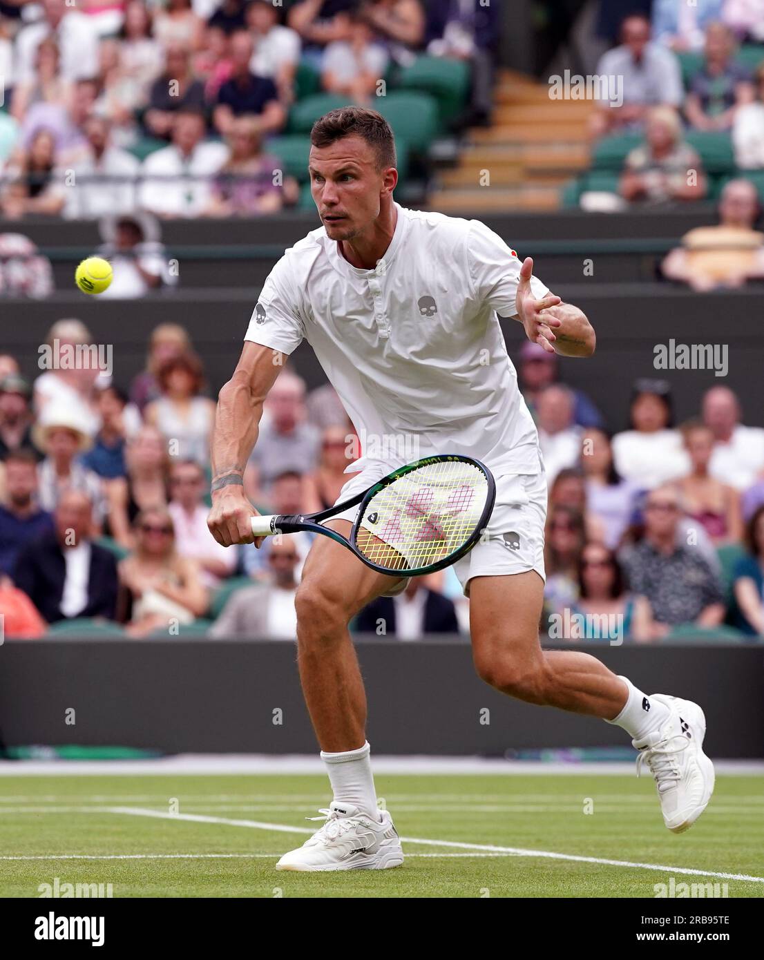 Marton Fucsovics in action against Daniil Medvedev (not pictured) on ...