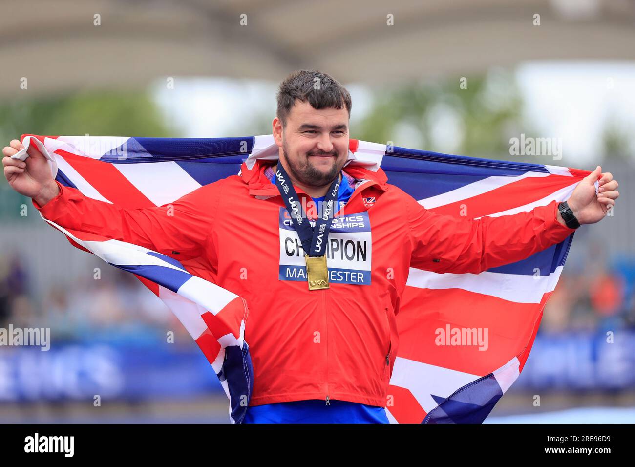 Scott Lincoln after winning the mens shot put during the UK Athletics ...