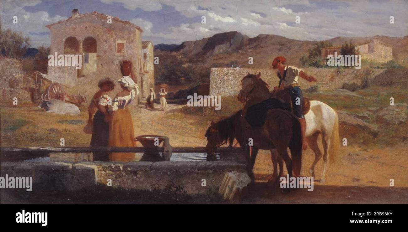 Italian Landscape 1858 by George Hemming Mason Stock Photo - Alamy