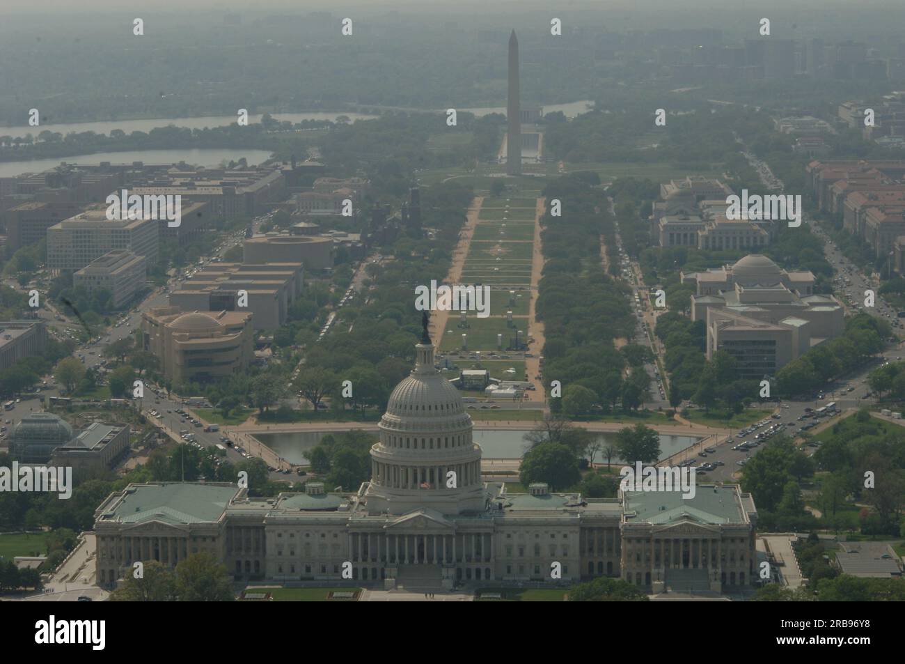 Aerial views of Washington, D.C. buildings, monuments, landscapes ...
