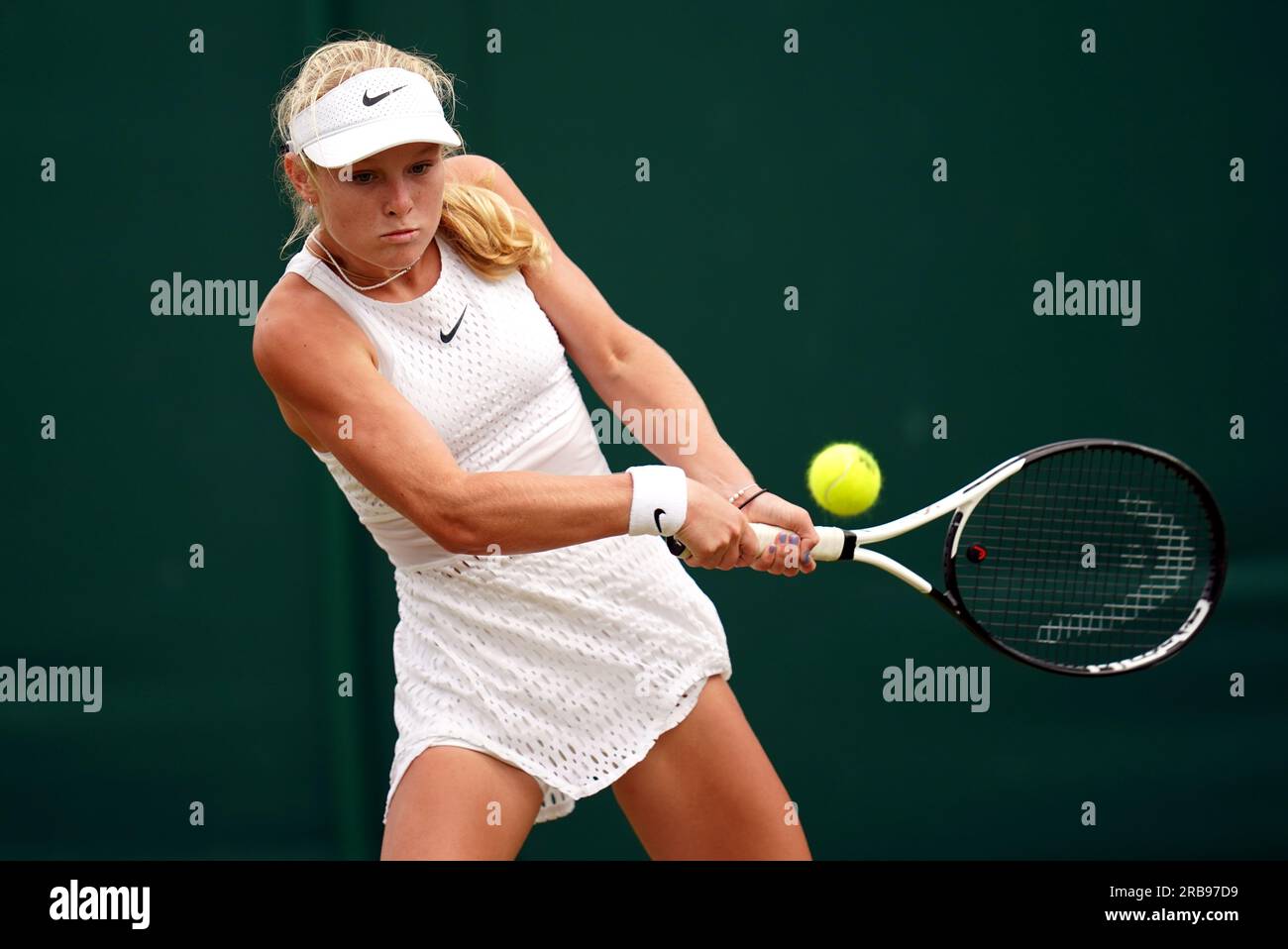 Emerson Jones in action during her girls singles match on day six of ...