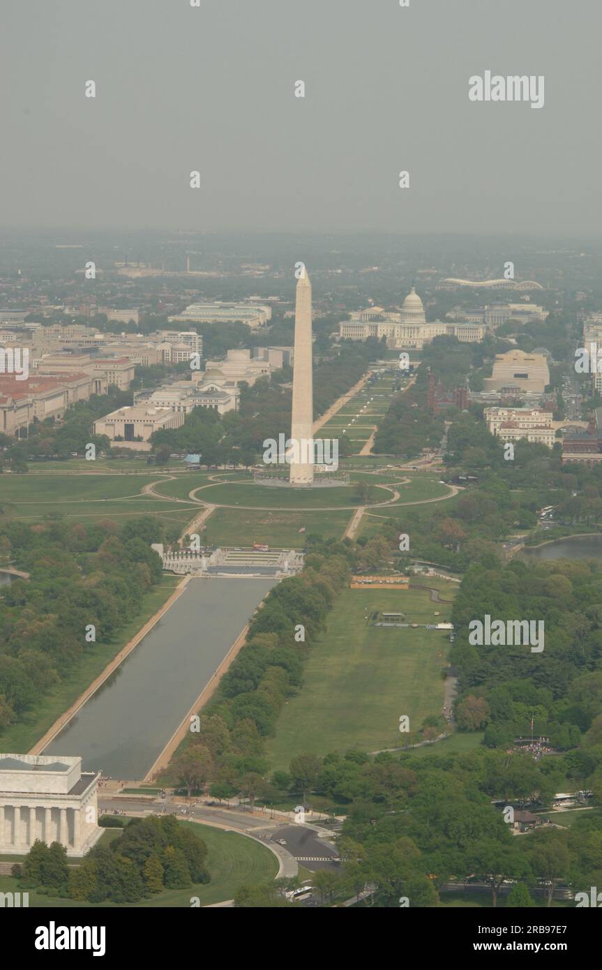 Aerial views of Washington, D.C. buildings, monuments, landscapes ...