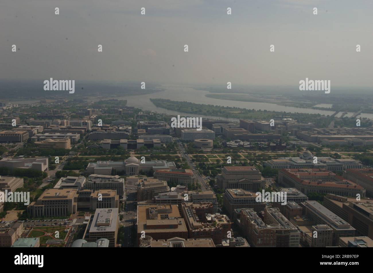 Aerial views of Washington, D.C. buildings, monuments, landscapes ...