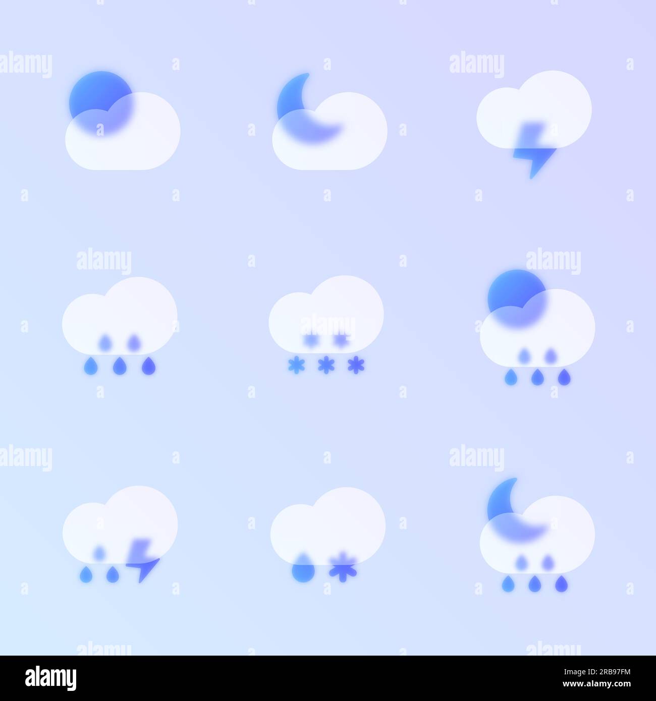 weather glass morphism trendy style icons Stock Vector Image & Art - Alamy