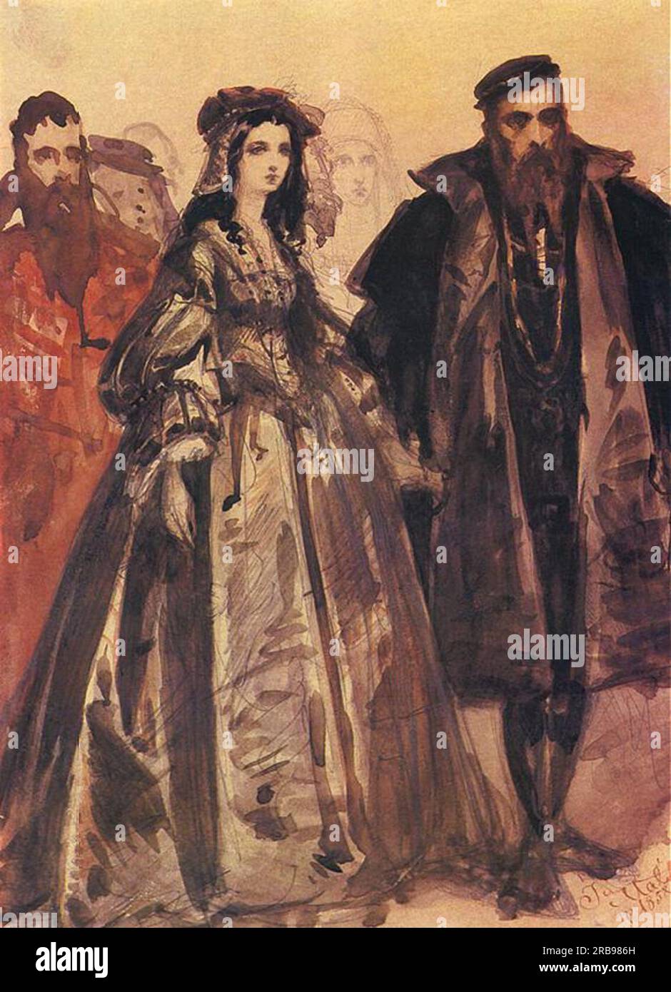 Sigmund and Barbara by Jan Matejko Stock Photo - Alamy