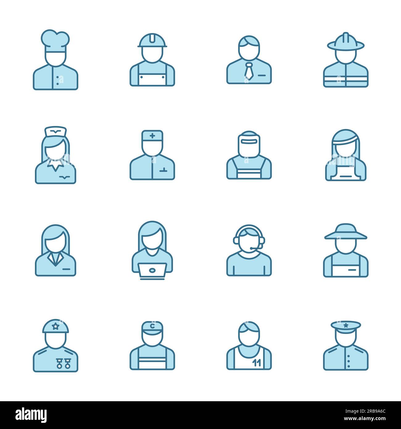 occupation line filled icons in two colors Stock Vector Image & Art - Alamy