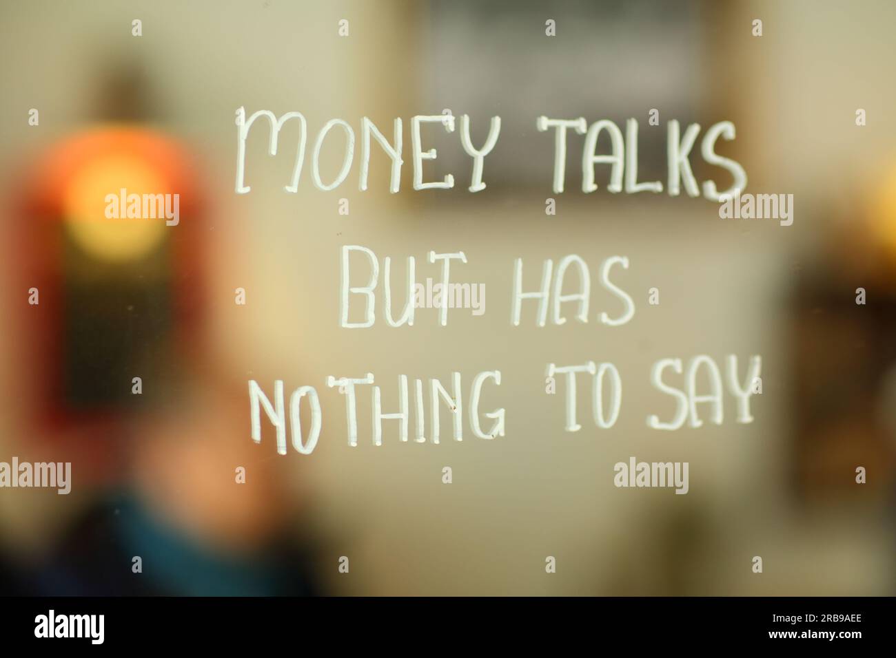 Money talks but has nothing to say Stock Photo - Alamy