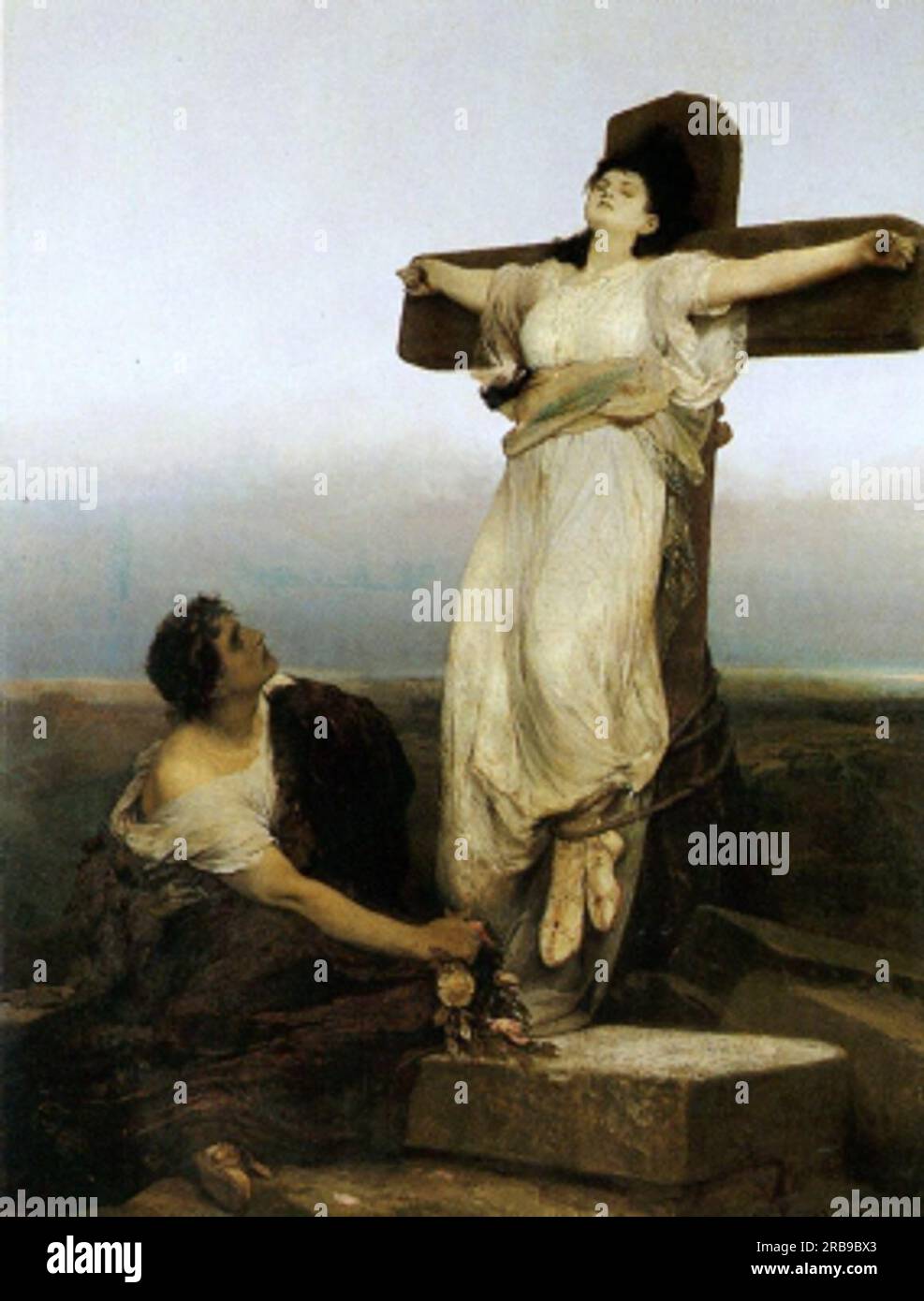 Saint Julia (Crucified Martyress) 1866 by Gabriel von Max Stock Photo ...