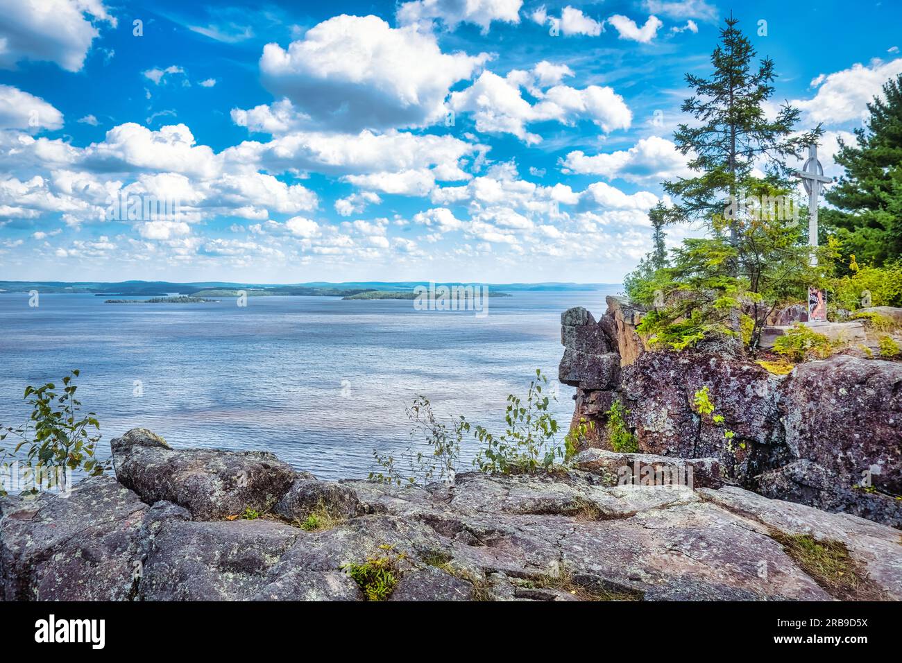 Devil's rock cliff top with a portuding rock of "devil's face'. The ...