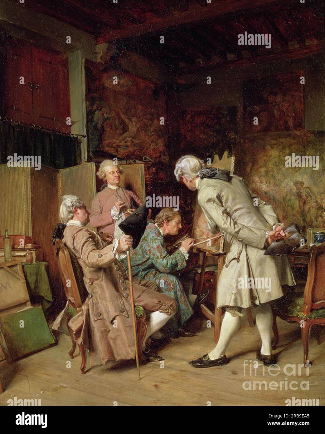 The Art Lovers Or the Painter by Ernest Meissonier Stock Photo - Alamy