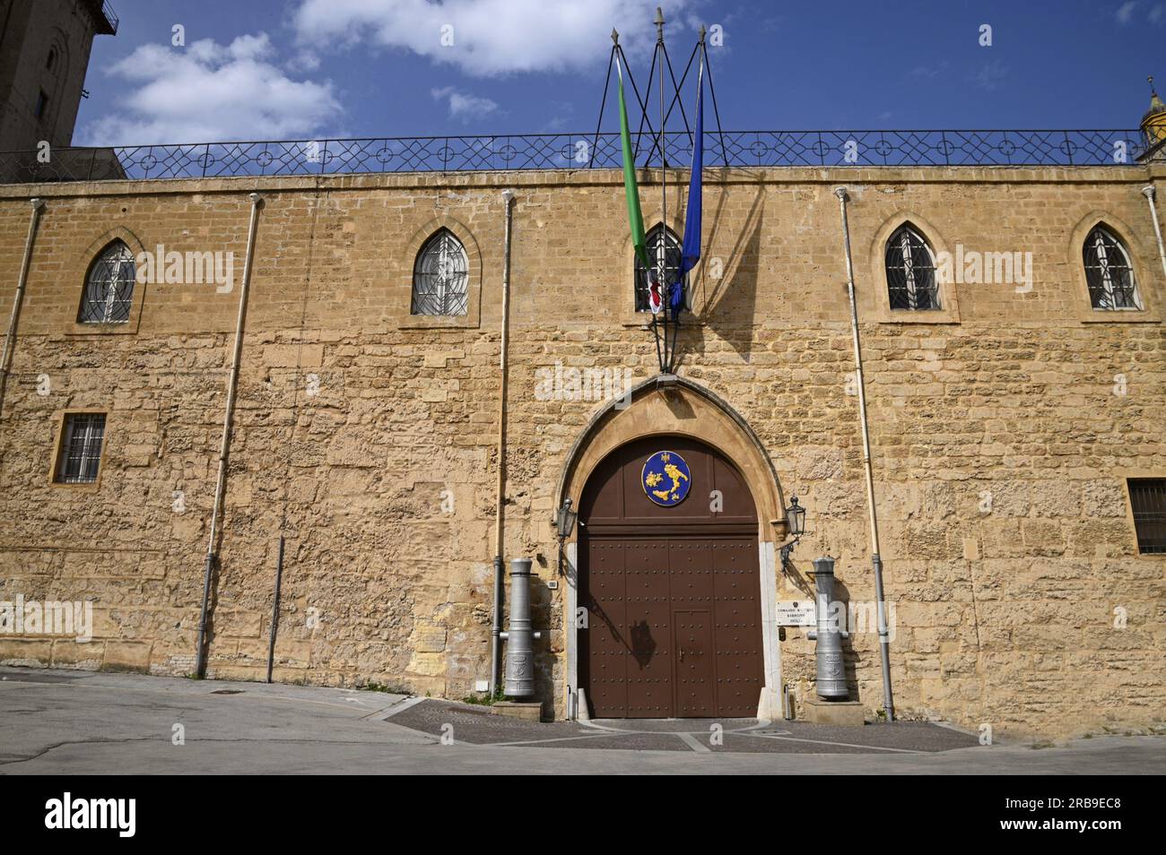 Landscape with scenic portal view of the Norman-Gothic-Arabesque ...
