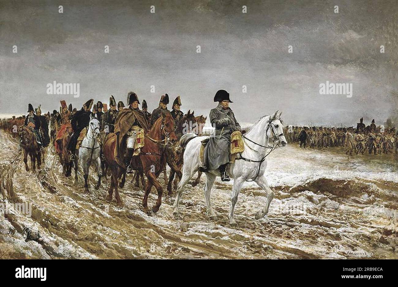 1814. Campagne de France (Napoleon and his staff returning from ...