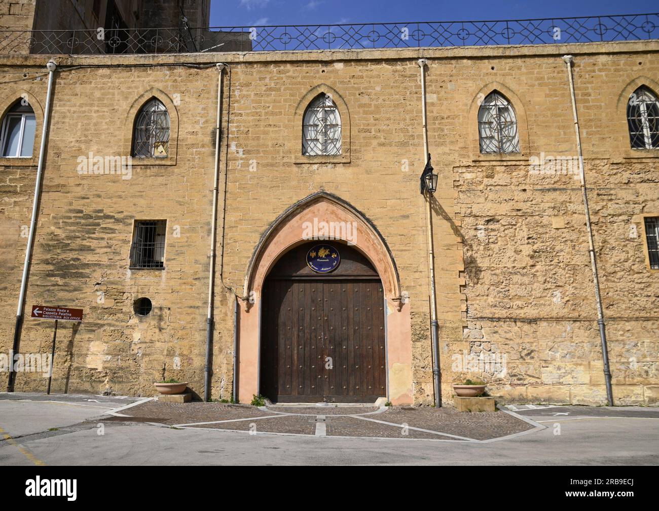 Landscape with scenic portal view of the Norman-Gothic-Arabesque ...