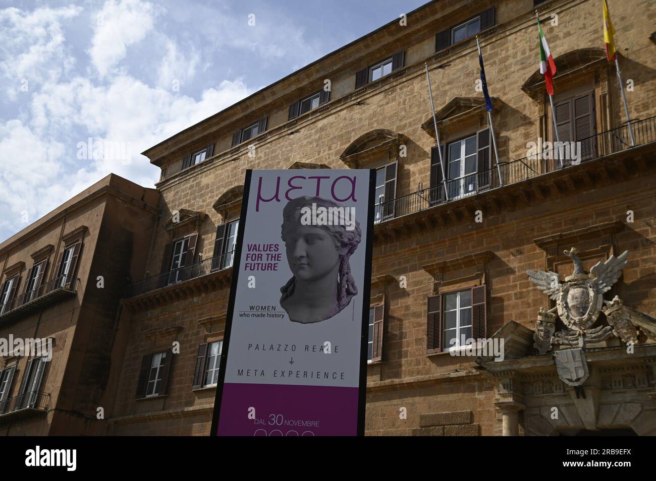 Landscape with scenic facade view of the Norman-Gothic-Arabesque ...