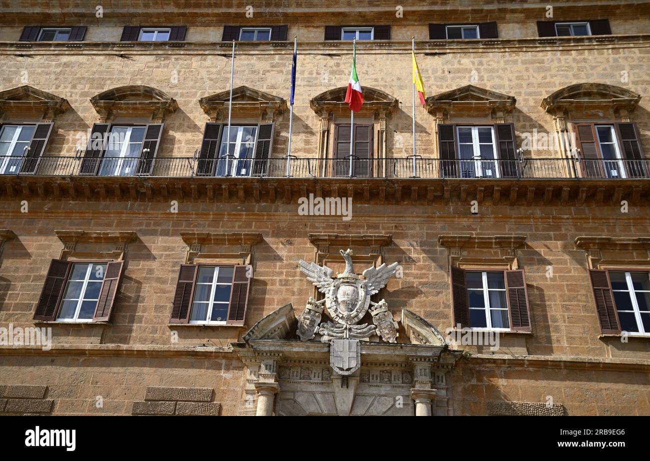 Landscape with scenic facade view of the Norman-Gothic-Arabesque ...